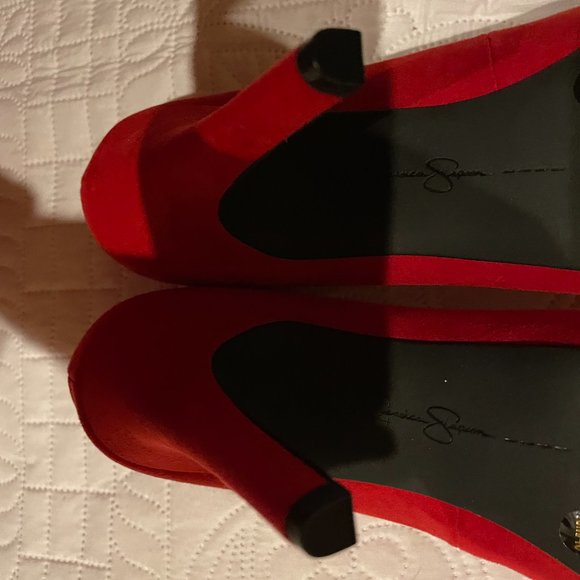 Jessica Simpson | Shoes | Red Suede Pumps | Poshmark